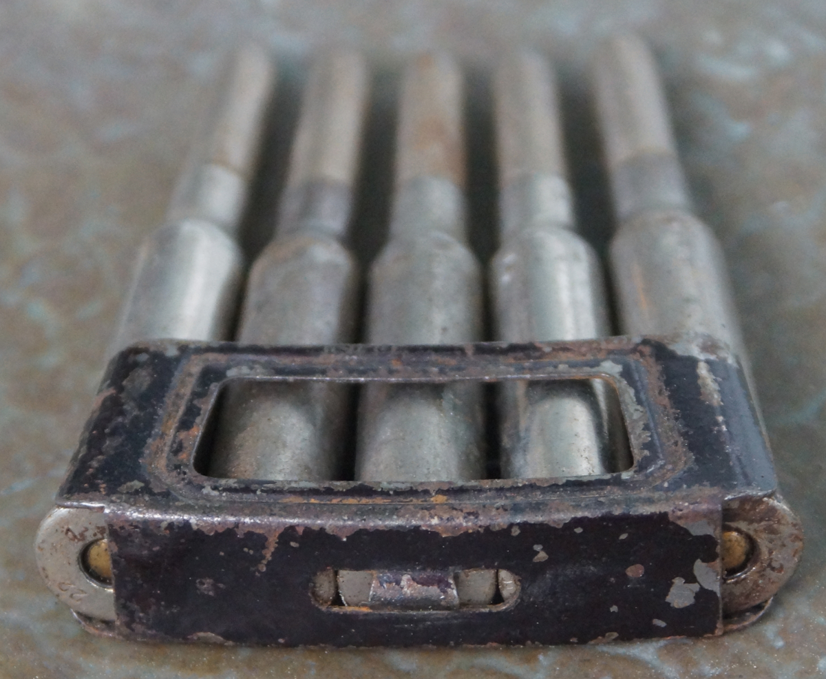 Ww2 1938 Fn 6.5 X 53r Cupro Nickel Dutch Ammo In Original Clip 6.5 X ...