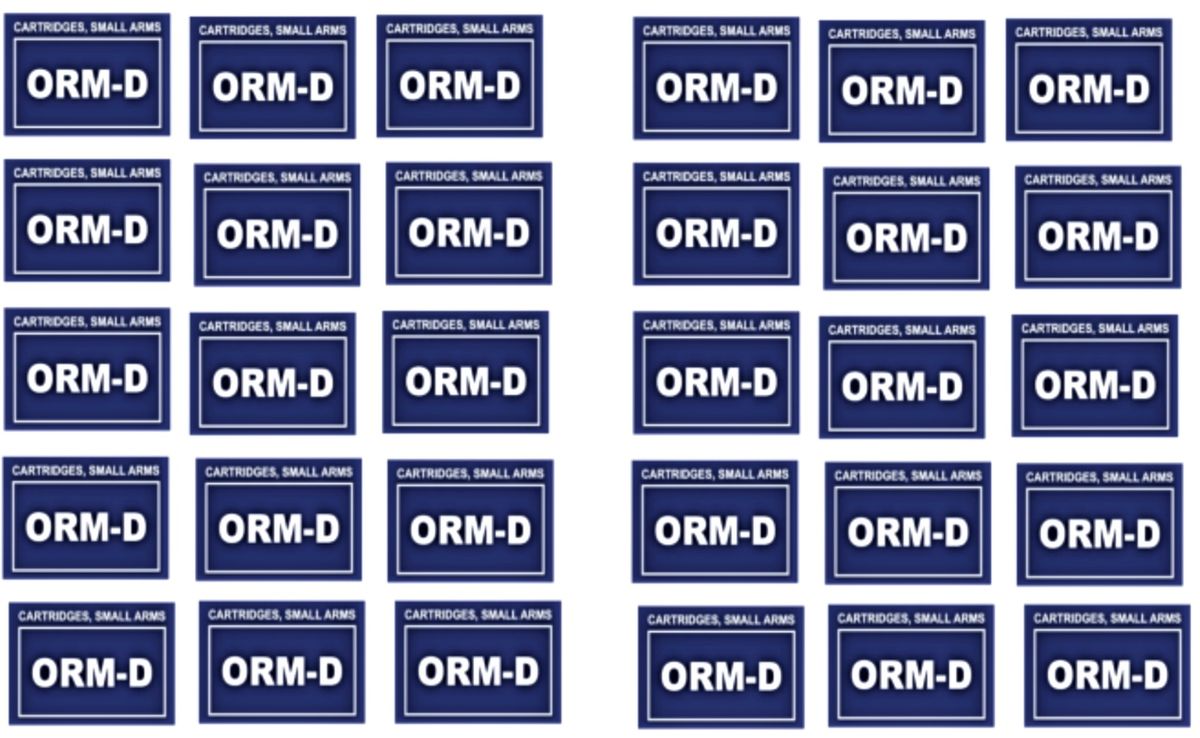 Great Lakes Communications ORM-D ORM Small Arms Cartridge Labels ...