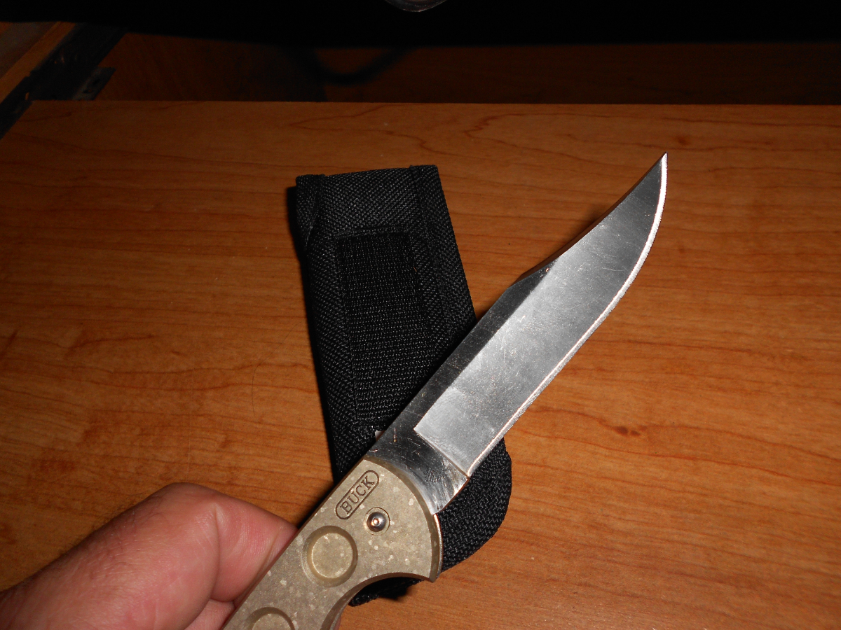 New Buck 560 Titanium push button open lock back knife 17120699 ...