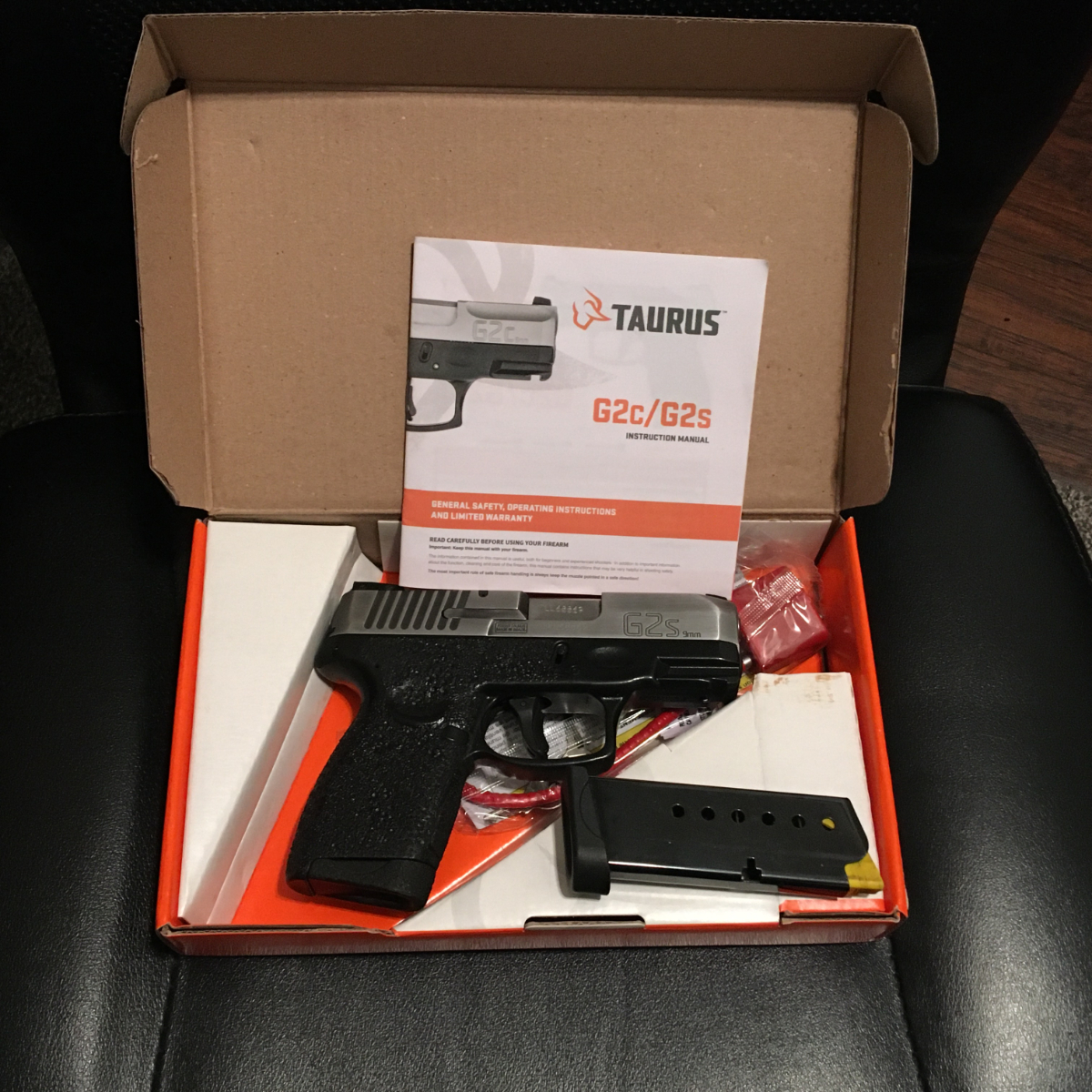 Taurus G2S 9MM staineless steel slide/black polymer frame