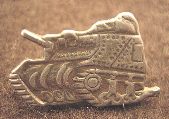 Nicely Vintage Detailed Pin Of A Tank For Sale at GunAuction.com - 10721891