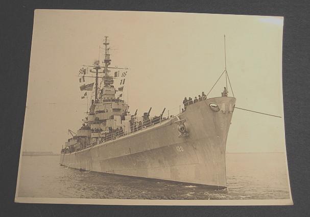 Large B&W Photograph Of Uss Spokane (Cl-120) Cruis For Sale at ...