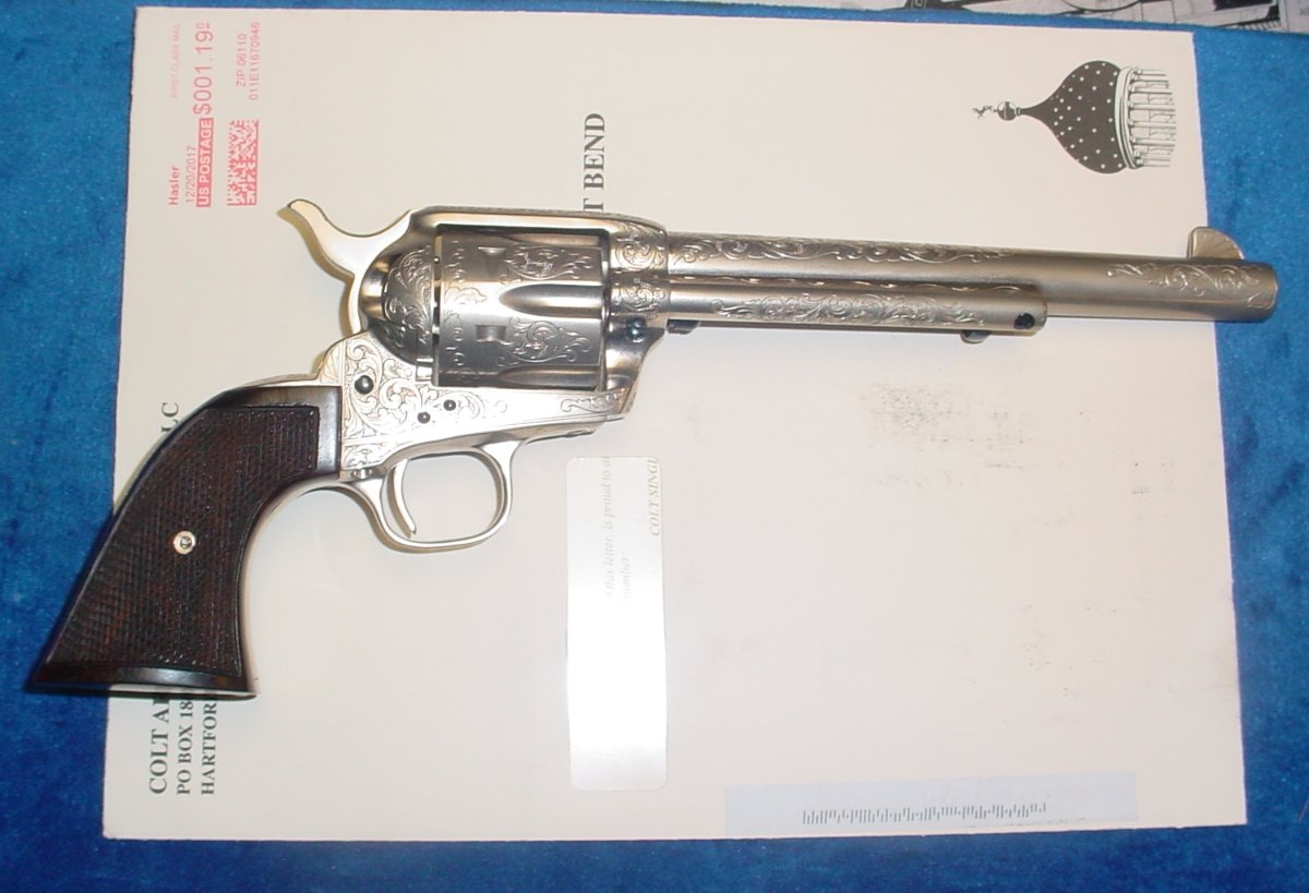 Colt Single Action Army Class C Engraved Custom Shop Revolver .45 Long ...