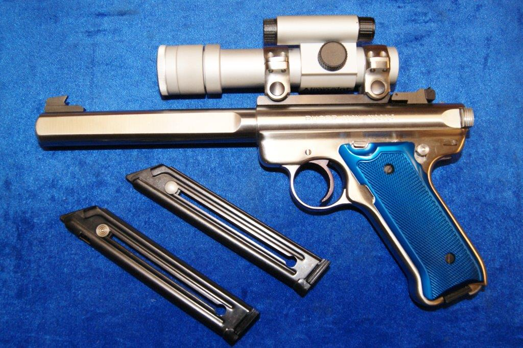 Ruger Mark Ii Stainless Slabside With Aim Point Red Dot .22 Lr For Sale ...