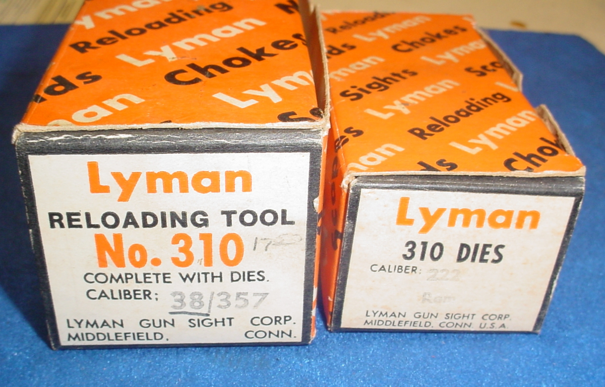 Lyman MODEL 310 RELOADING TOOL WITH DIES ALSO HAS SET DIES FOR 222 ...