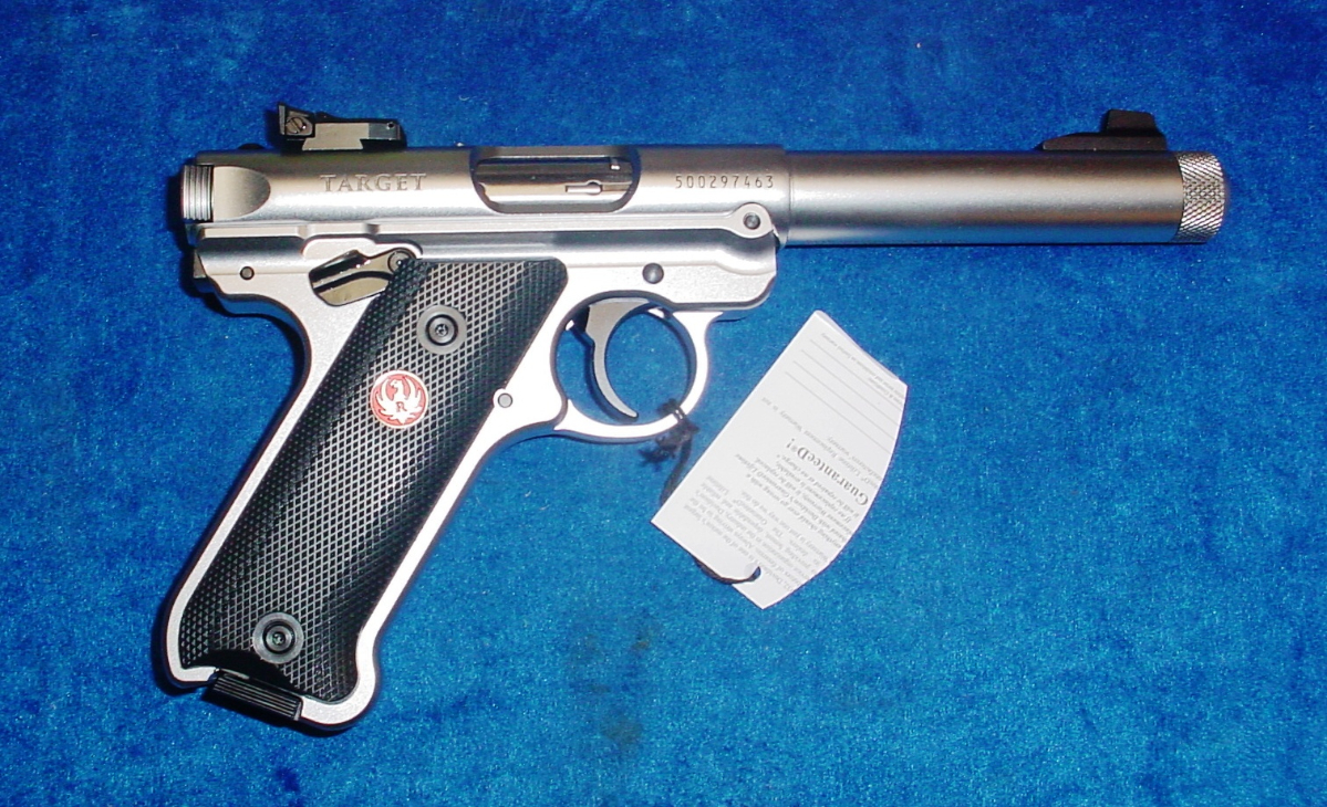 Ruger MARK IV STAINLESS 22LR SEMI AUTO PISTOL TREADED .22 LR 17258526 ...