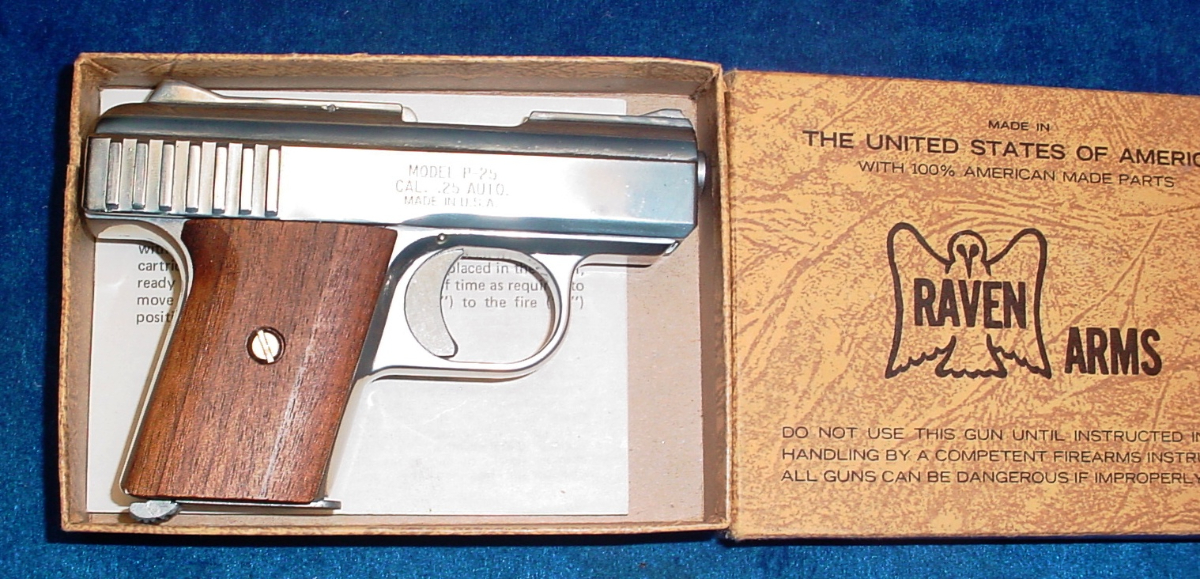 Raven Arms MODEL P25 25 ACP CAL NICKEL PISTOL .25 ACP 17330053 ...