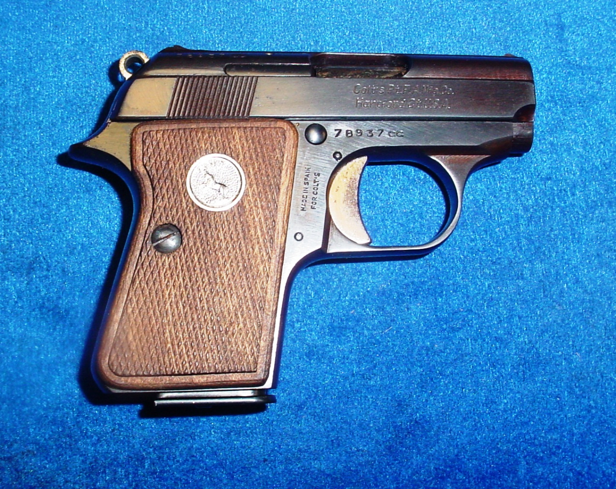 Colt Model Junior 25 Caliber Pistol Wood Grips .25 Acp For Sale at ...