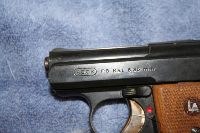 Reck P 8 Kal 6.36 Mm Semi-Auto Pistol Made In West Germany Wood Grips ...