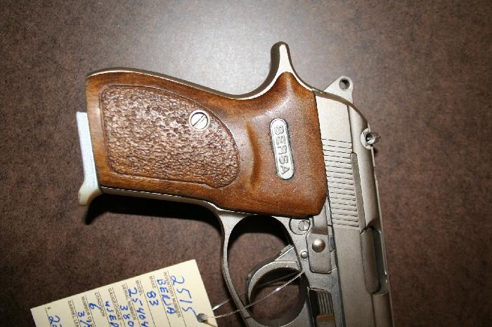 Bersa Model 83 In 380 Cal In Satin Nickel,Double Action,Six Shot,3 1/2 ...