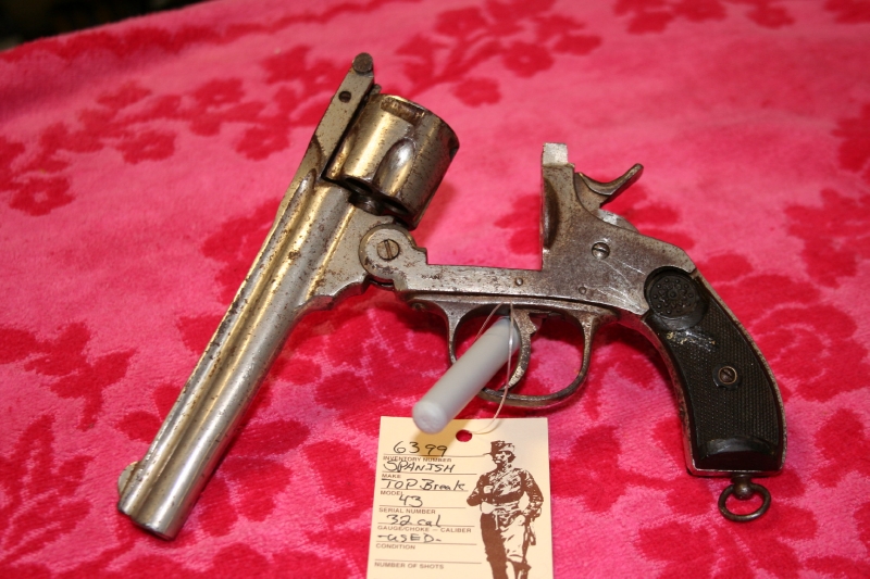 Top Break Spanish Revolver 32 Cal 4 1/2"Barrel C&R Ok Serial # 43 Look ...