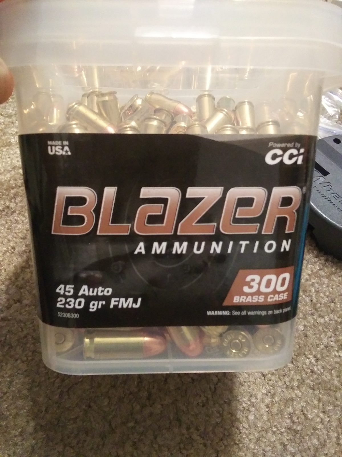 CCI Blazer Brass .45 ACP 230 Gr. FMJ 300 Rd
