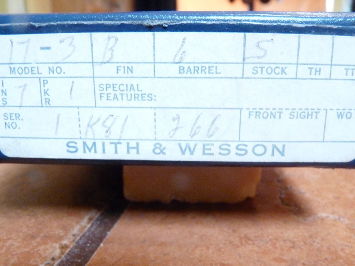 Smith & Wesson K-22 Masterpiece Original Blue Box .22 LR 17320865 ...