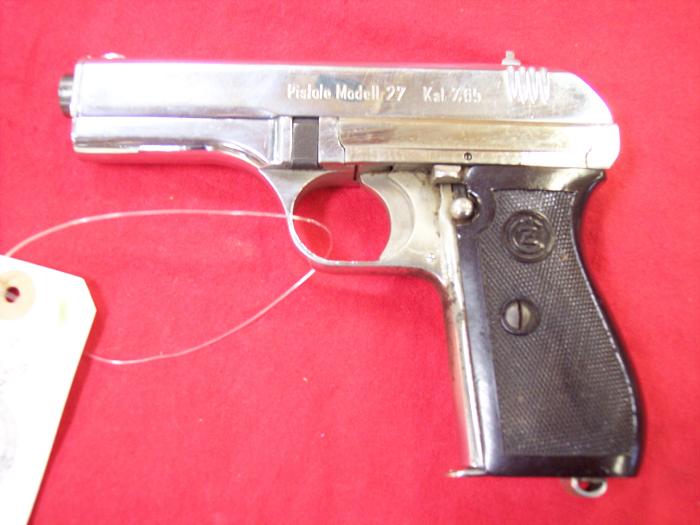 Cz Pistole Modell 27 Cz27 Pistol, Nazi Marked, Nickel Plated, .32 Acp C ...