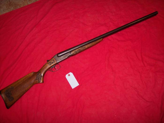 J. Stevens Springfield 5100 Double Barrel 12 Gauge Shotgun, Nice Carved ...