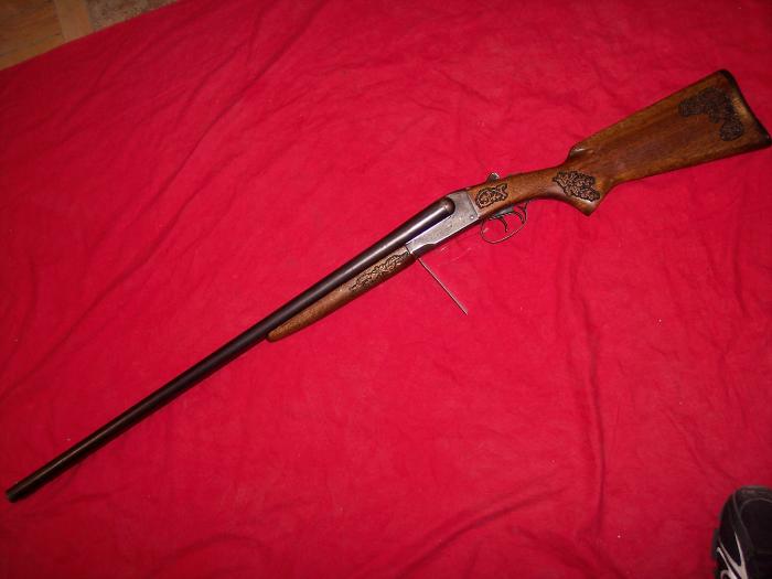 J. Stevens Springfield 5100 Double Barrel 12 Gauge Shotgun, Nice Carved ...