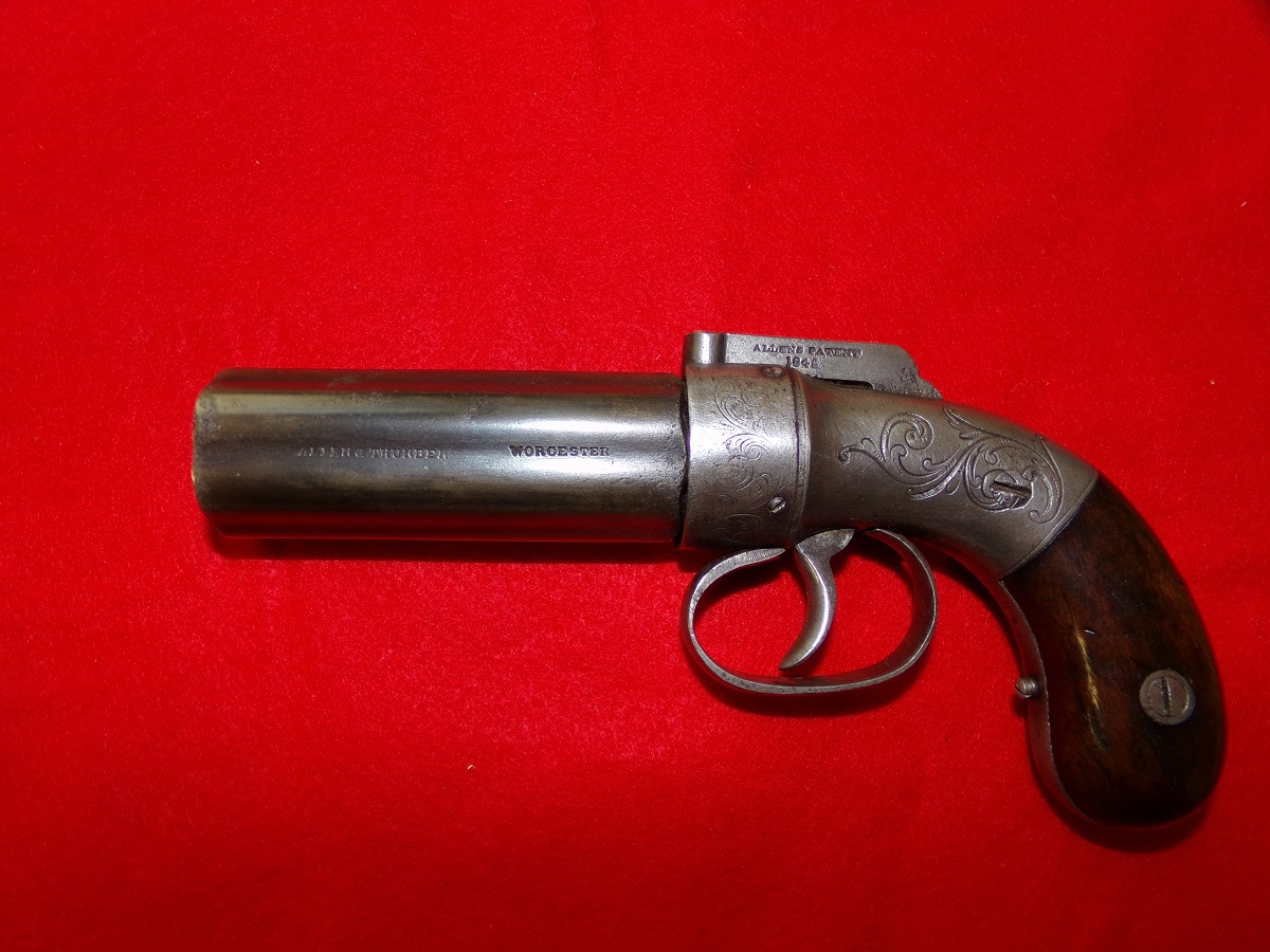 1845 Allen & Thurber 6 Shot Pepperbox Pepper Box Civil War Era Pistol ...