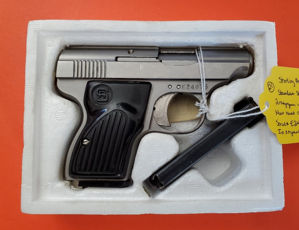 Sterling Model 302, 22 LR, two factory magazines in original box with ...