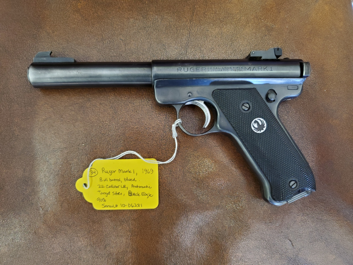 Ruger Mark I Target 22 Caliber Long Rifle Automatic Pistol, Two Clips ...