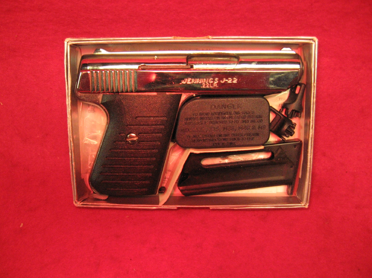 Jennings/Bryco Model J22 Caliber 22lr 2 Magazines Chrome Finish .22 Lr ...