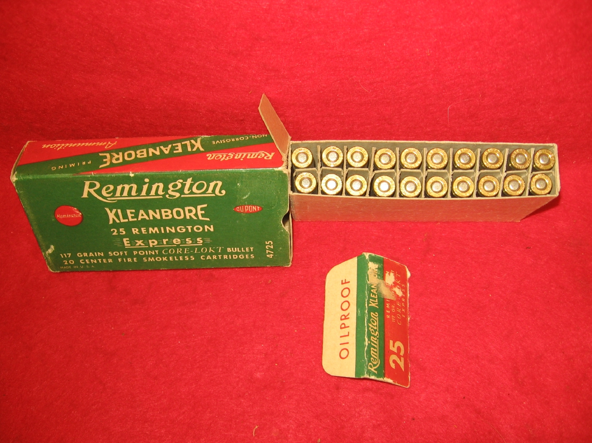 Remington Box Of Kleanbore Express .25 Remington For Sale at GunAuction ...