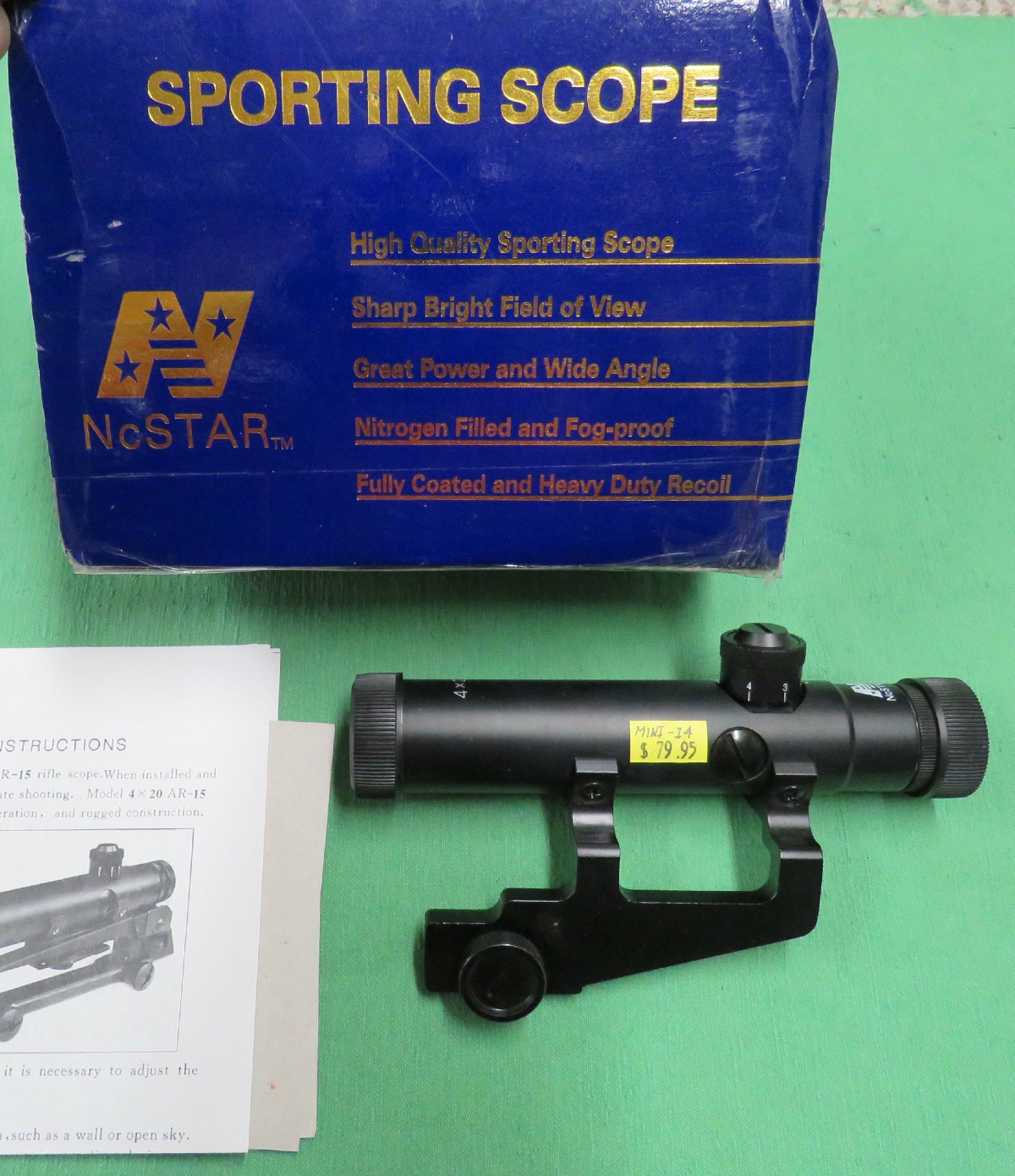NC Star 4x20 Mini 14 Scope & Mount, Blue finish, New in Box