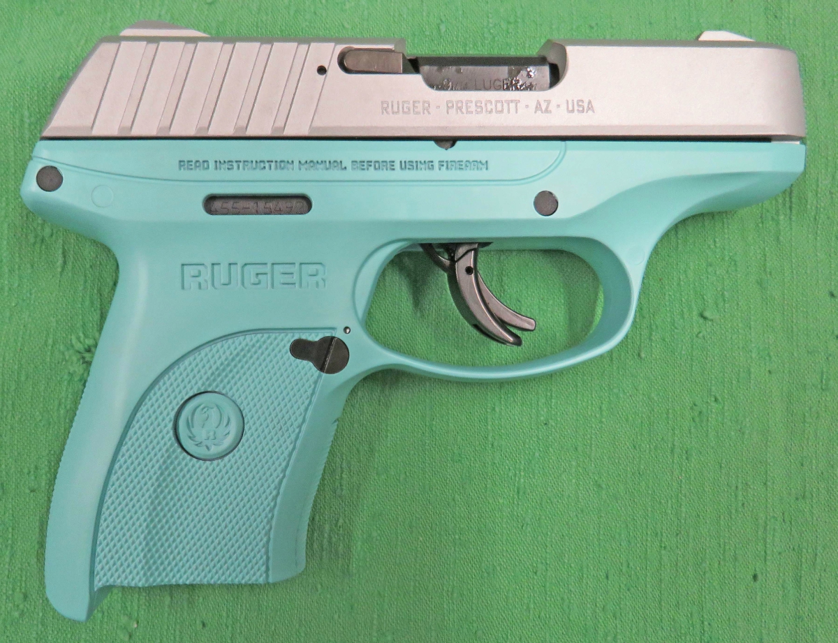 Ruger EC9S Pistol, Matte Aluminum Slide, Turquoise Frame, New In Box ...
