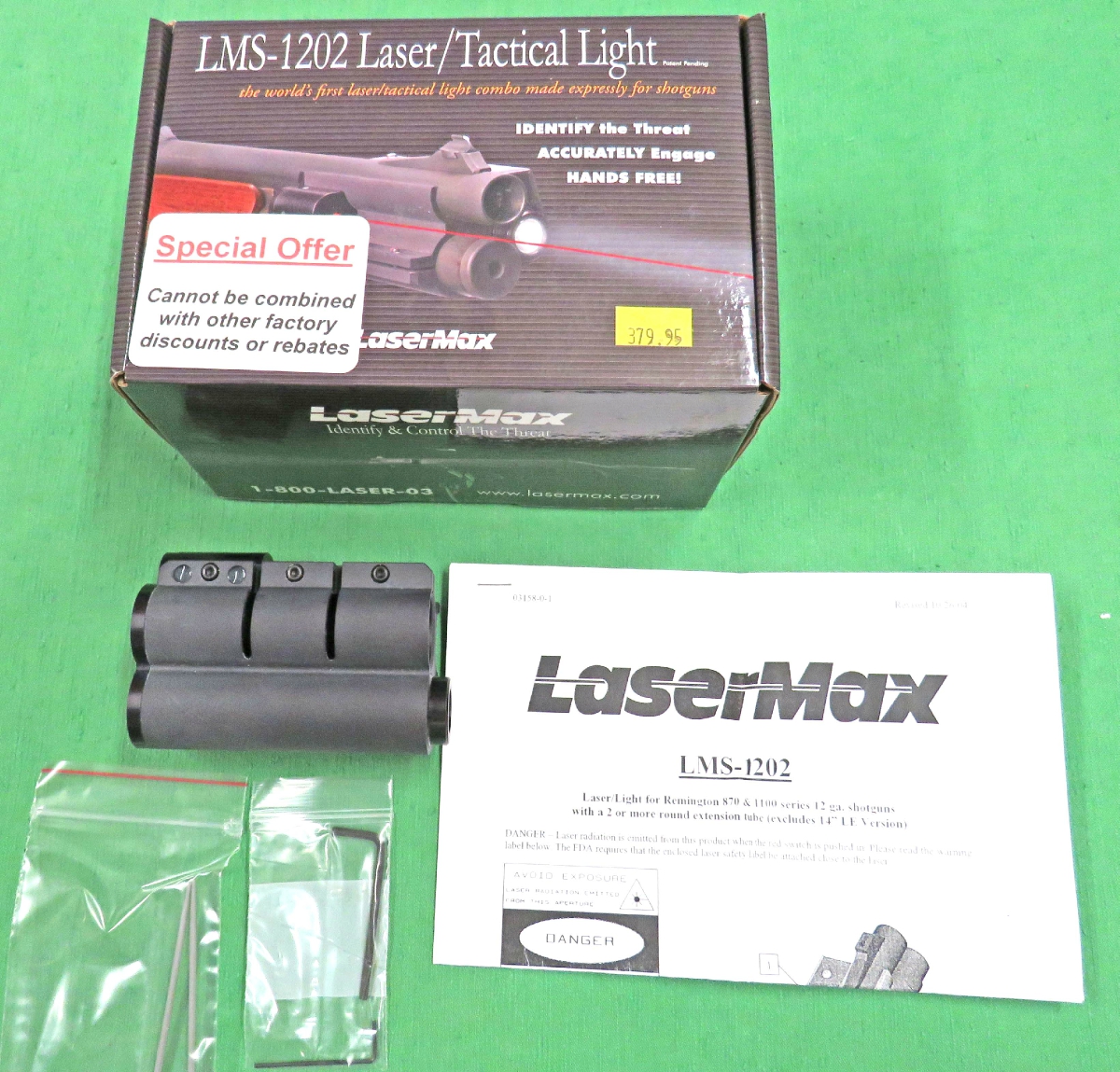 Lasermax Lms-1202 Light/Laser Combo For Remington 870/1100, New In Box ...