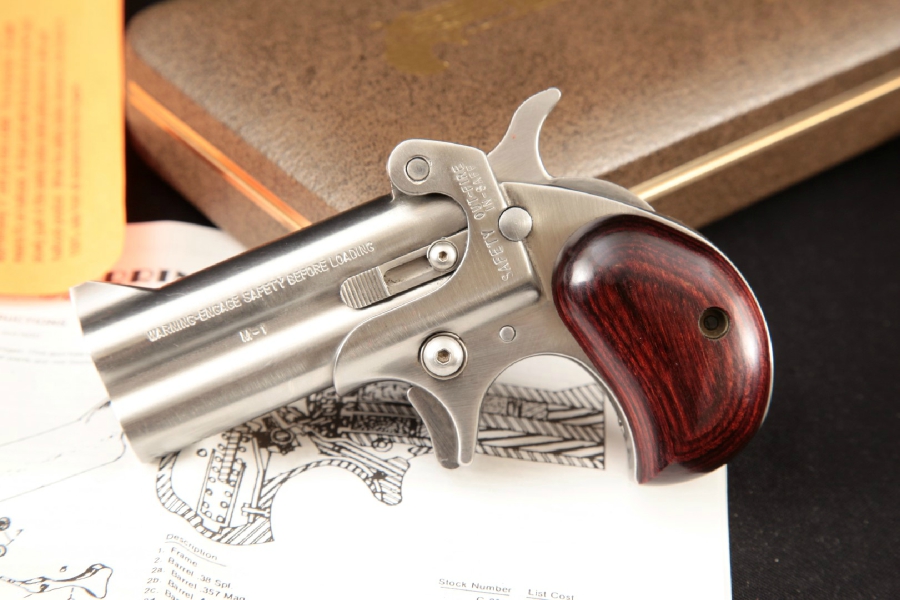 American Derringer Model M-1 Double Barreled Derringer, Stainless 3 ...