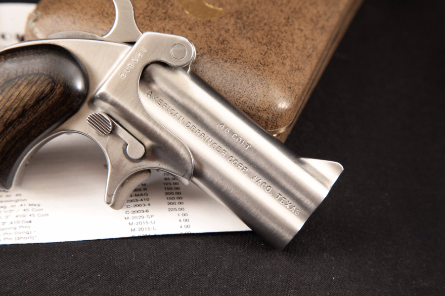 American Derringer Model M-1 Double Barreled Derringer, Stainless 3 ...