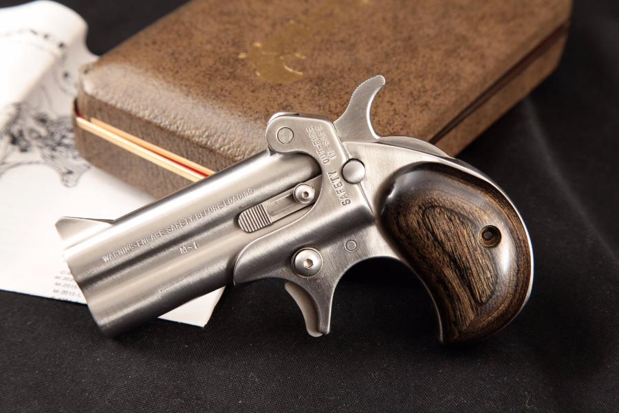American Derringer Model M-1 Double Barreled Derringer, Stainless 3 ...