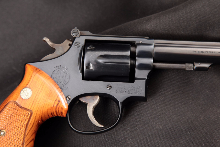 Smith & Wesson S&W K-38 K38 Target Masterpiece Pre-Model 14, Blue Pinned 6” Sa/Da Double Action ...