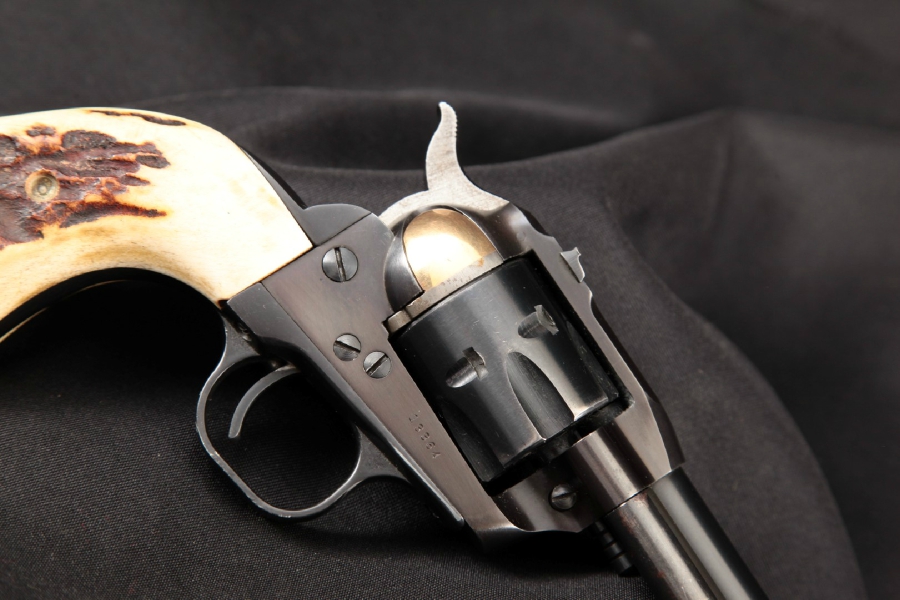 Ruger Old Model Three-Screw Flattop Single Six, Stag Grips, Blue/Black ...