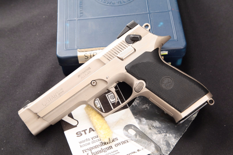 Star Model Megastar 45, Starvel/Nickel 4 5/8” Da Semi-Auto Pistol, Box ...
