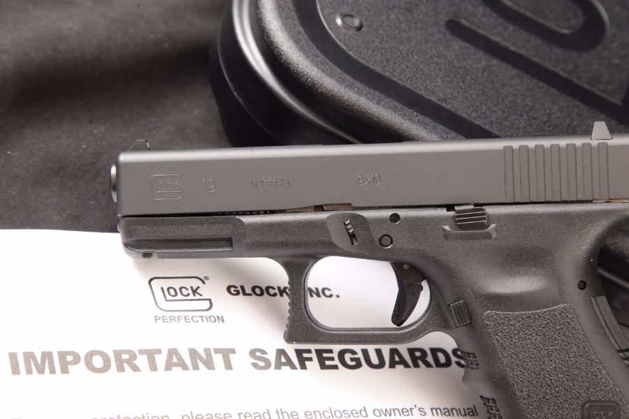 Glock Model 19 M19 Generation 3 G3, Matte Black Tennifer & Polymer ...