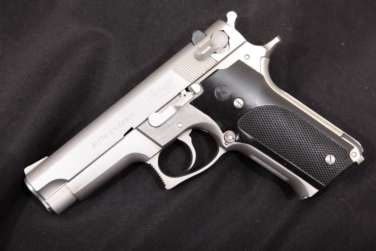Smith & Wesson S&W Model 659, Stainless 4" Sa/Da Semi-Automatic Pistol, Mfd 1984-1988 9mm Luger ...