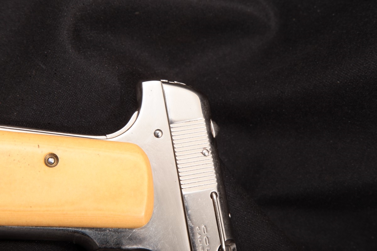Colt Model 1908 M1908 Pocket Hammerless, Nickel 3 3/4" Single Action ...