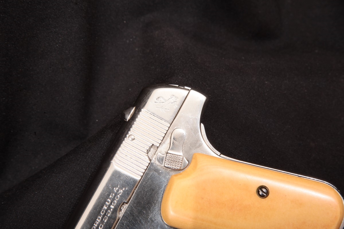 Colt Model 1908 M1908 Pocket Hammerless, Nickel 3 3/4" Single Action ...