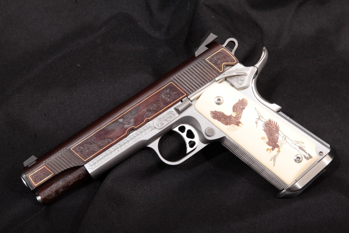 Caspian Arms Custom 1911, Blue, Stainless & Gold 5" Semi-Automatic ...