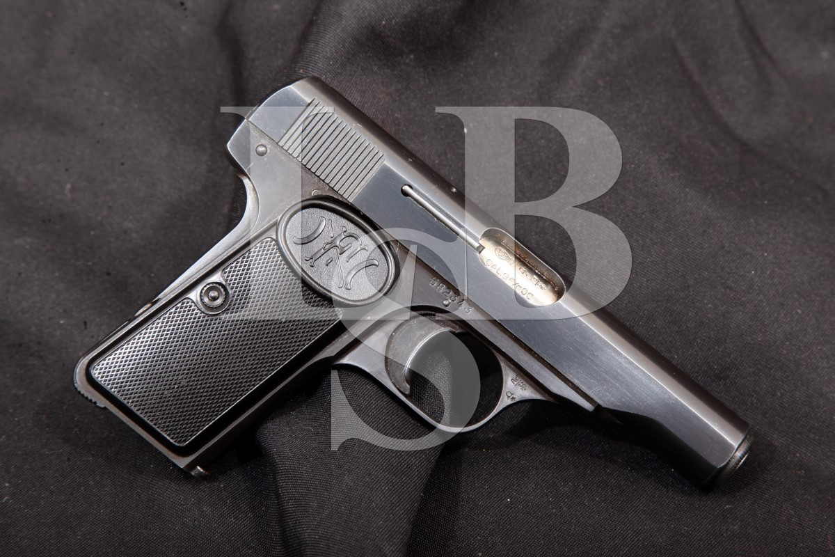 FABRIQUE NATIONALE FN Model 1910 Pocket Pistol, AKAH Marked, Blue, 3 3/8” SA Semi-Automatic ...