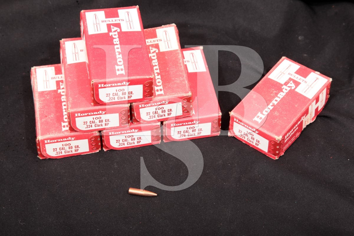 625x Boxed Hornady .224 Clark 80 Gr. Hp Bullets .22 Lr For Sale at ...