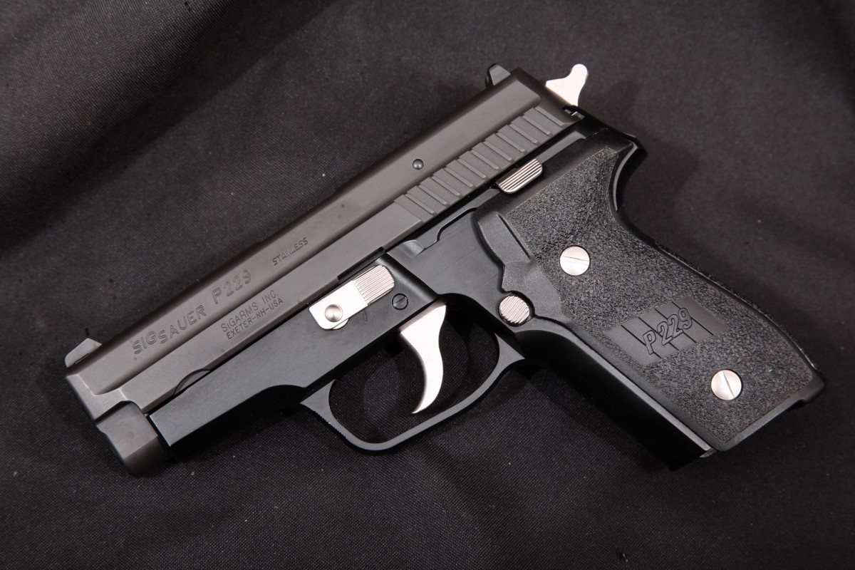 Sig Sauer Model P229 229, Blue, Nickel & Black 3.9" Dao Semi-Automatic ...