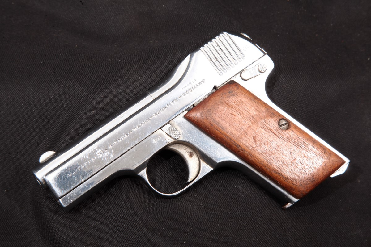 Stenda Waffenfabrik Model Beholla/Stenda Pistol, Missing Parts, Chrome ...