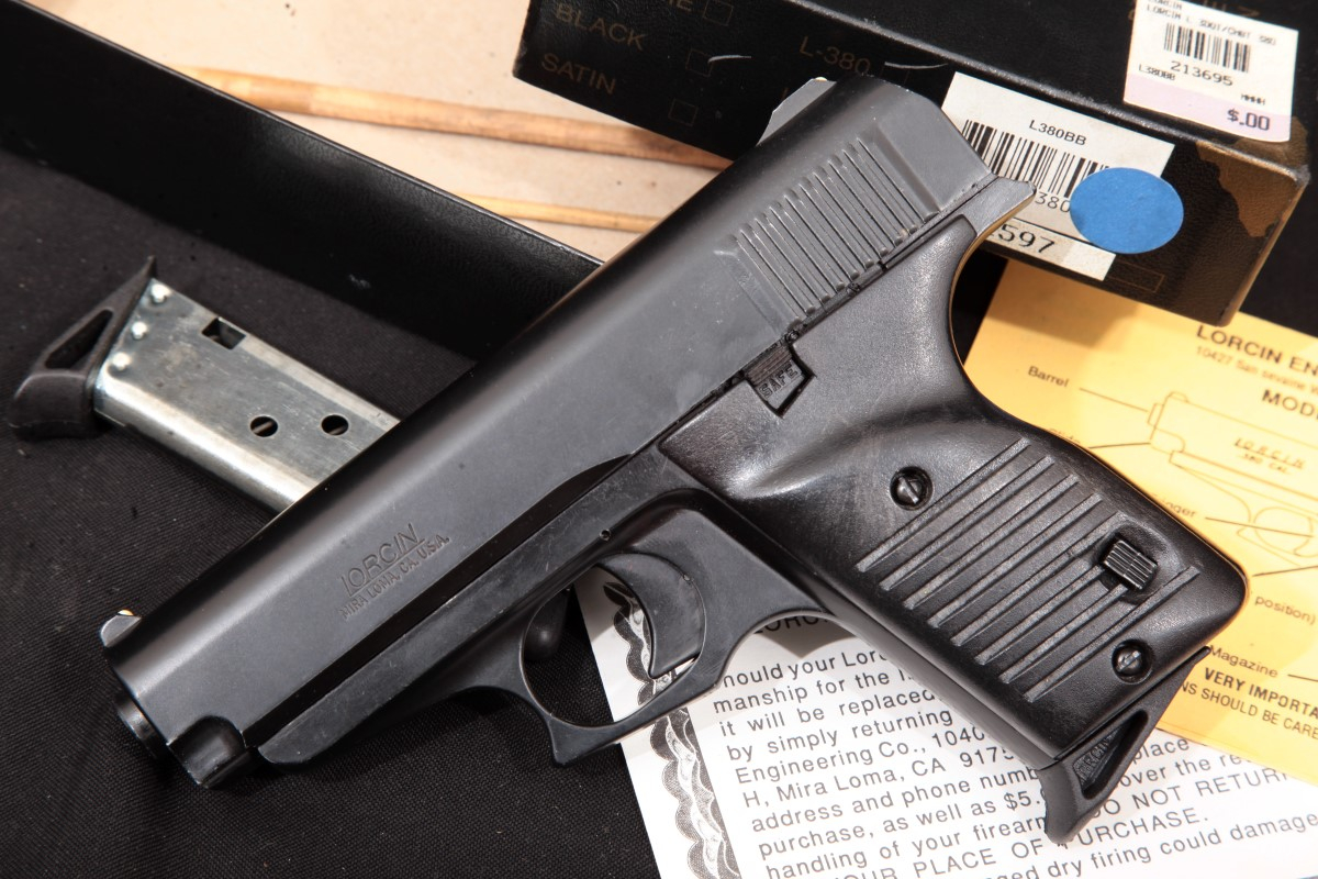Lorcin Model L380, Black 3 1/2" Blowback Semi-Automatic Pistol, Box ...