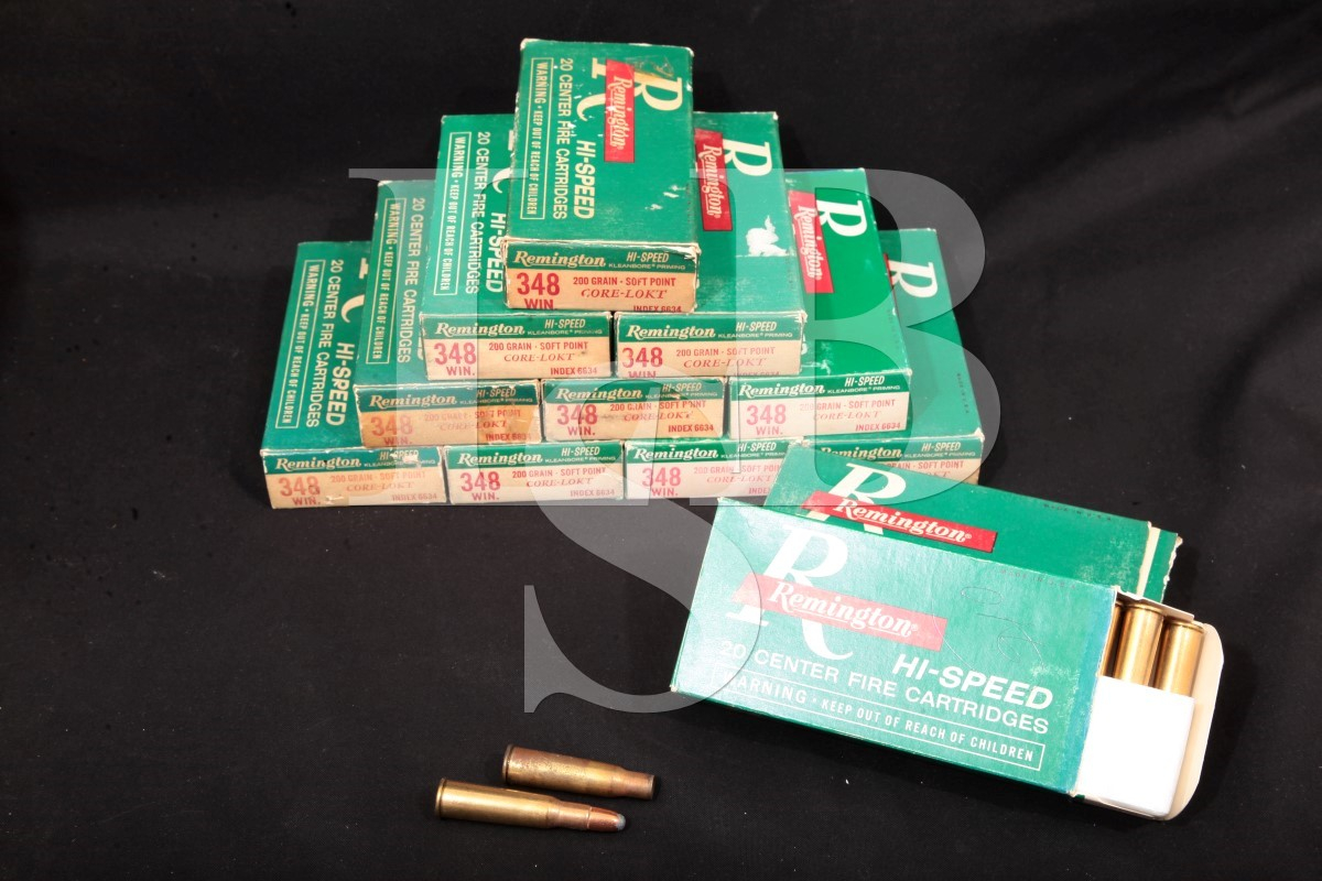 180x 348 Winchester 348 Win. Remington Brand 200 Grain Soft Point Core ...