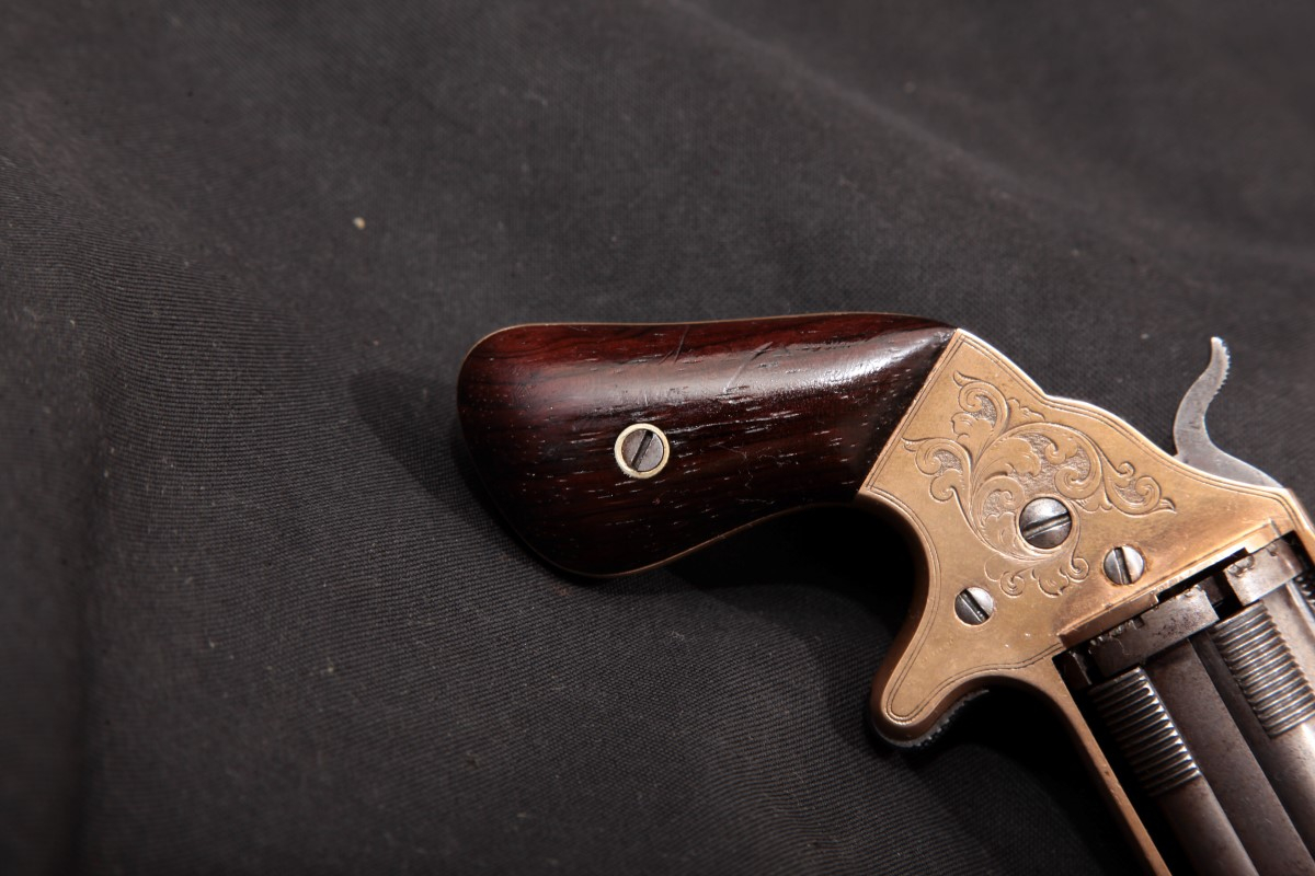 Brooklyn F.A. Co. Slocum Patent Revolver, Silvered Brass & Blue 3 ...