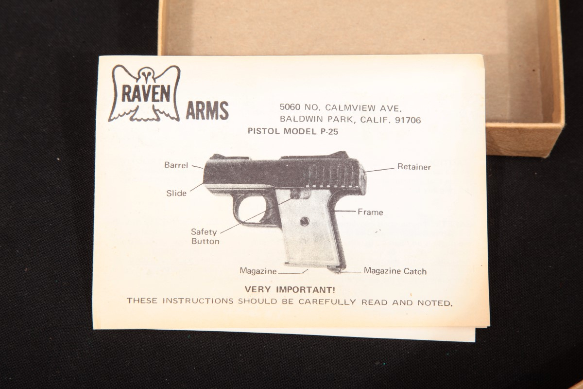 Raven Arms Model P-25, Satin Nickel 2 1/2" Blowback Semi-Automatic ...