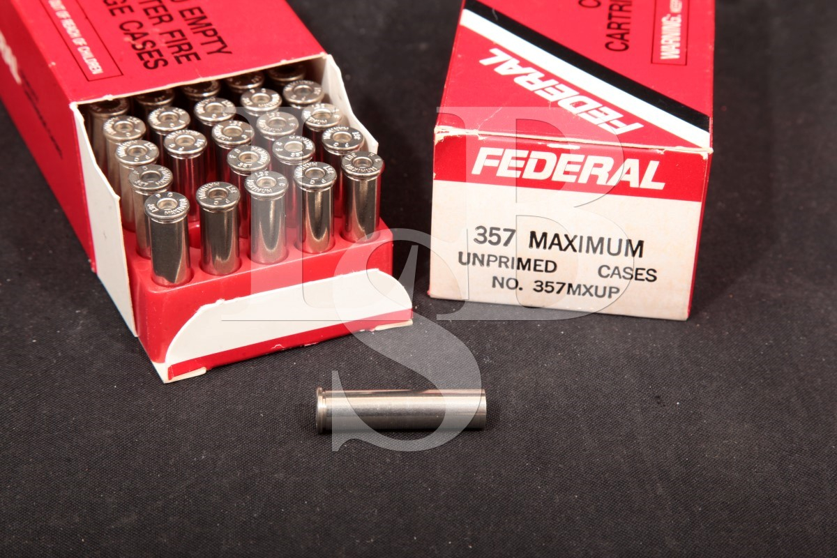 100x .357 Maximum Federal New Unprimed Nickel Plated Cases In Boxes ...