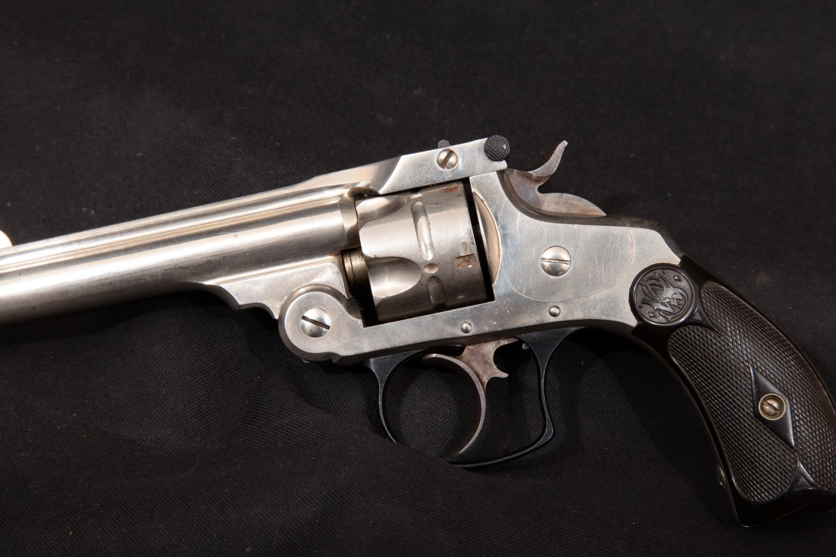 Smith & Wesson S&W .32 Double Action 2nd Model, Nickel 3 1/2" 5-Shot Sa ...