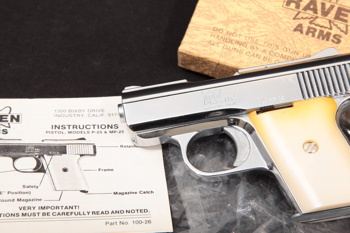 Raven Arms Model P-25, Satin Nickel 2 1/2" Blowback Semi-Automatic ...